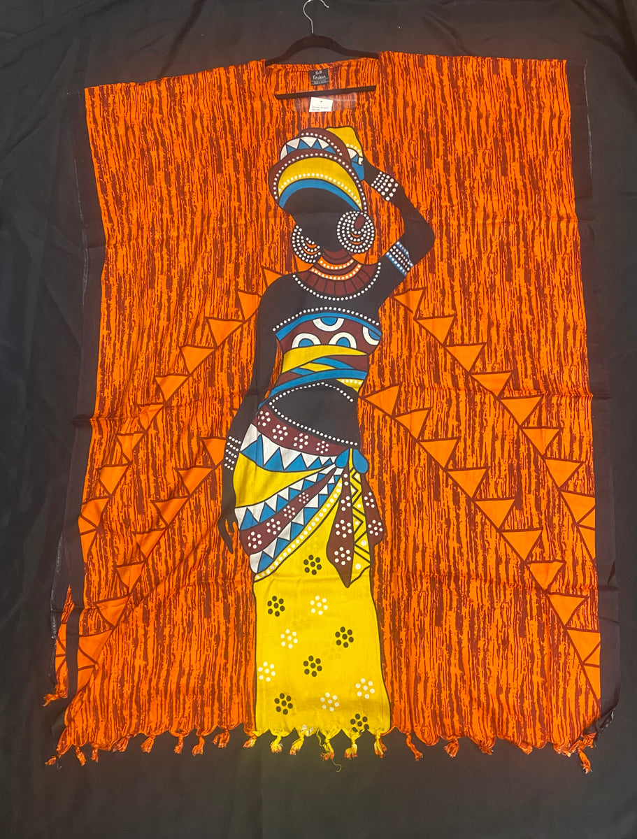 African Print Boubou Dress with Head Wrap – Shop With Fee Boutique